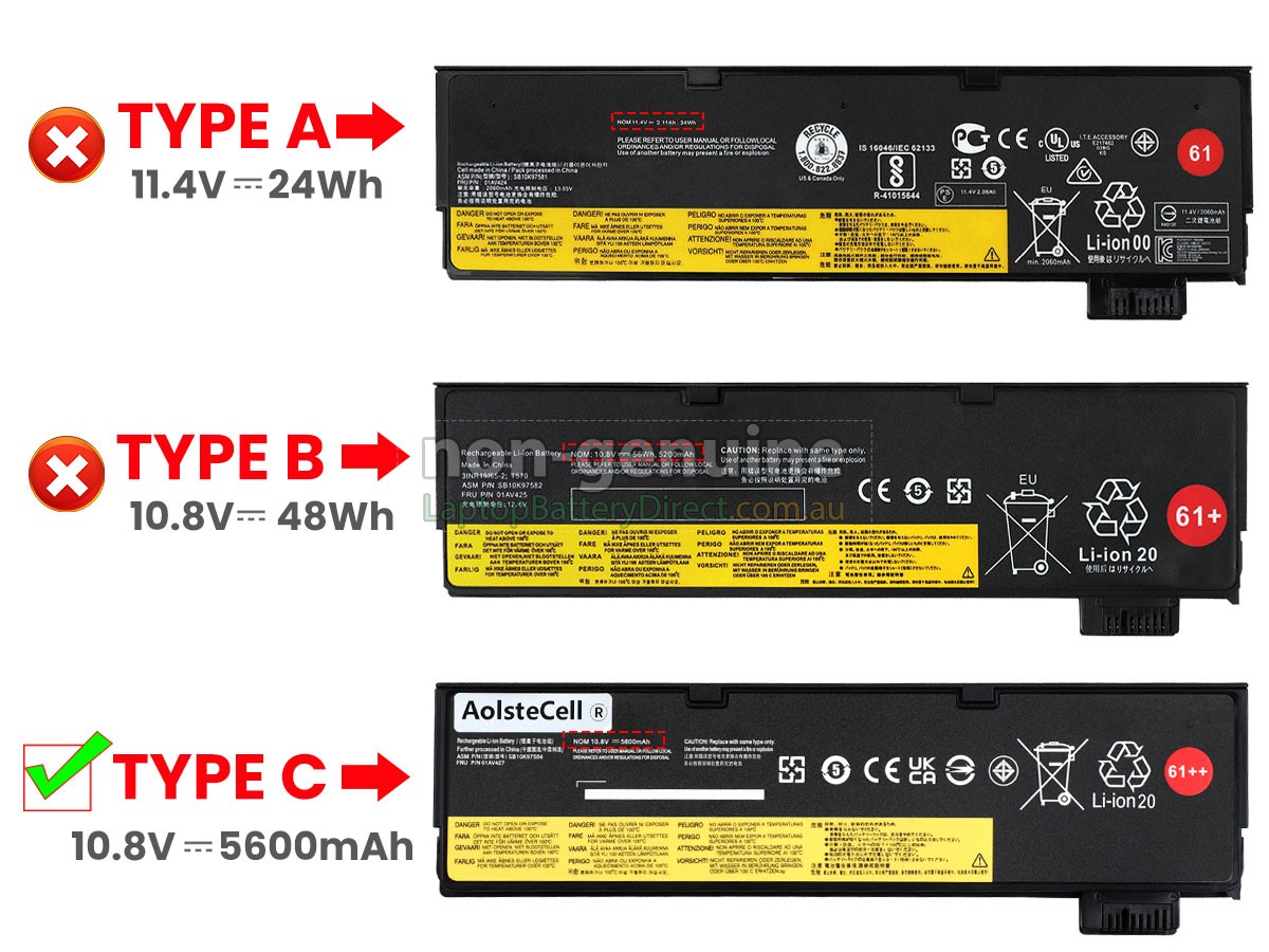 Lenovo ThinkPad T480 replacement battery - Laptop battery from Australia